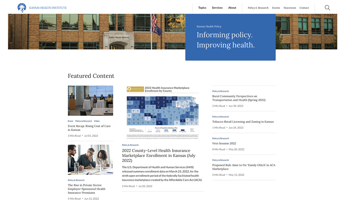 KHI’s New Website Now Live - Kansas Health Institute